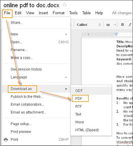 How To Create PDF With Google Docs Wondershare PDFelement