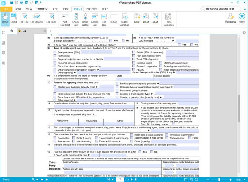 Sample Irs Form Ss 4 Download Printable Pdf Or Fill Online Application Sample Irs Form Ss 4 Download Printable Pdf Or Fill Online Application