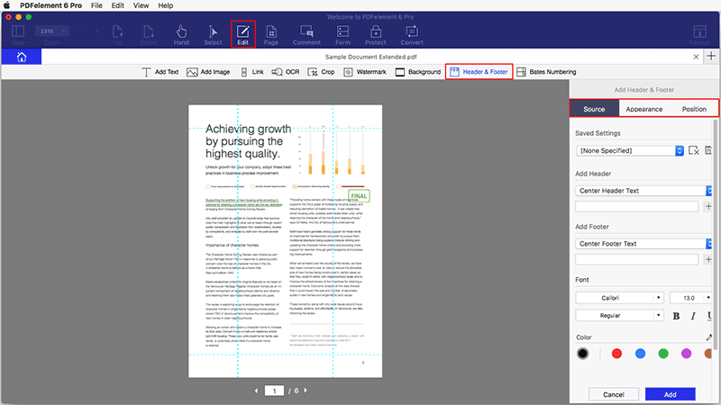 How To Add Page Numbers To PDF On Mac 2018 Wondershare PDFelement