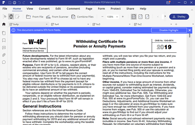 IRS Form W 4P Fill It Out In An Efficient Way