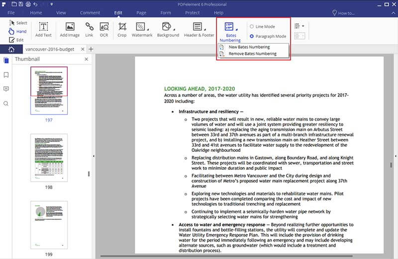 How To Add Bates Numbering To PDF Files In Windows Wondershare PDFelement